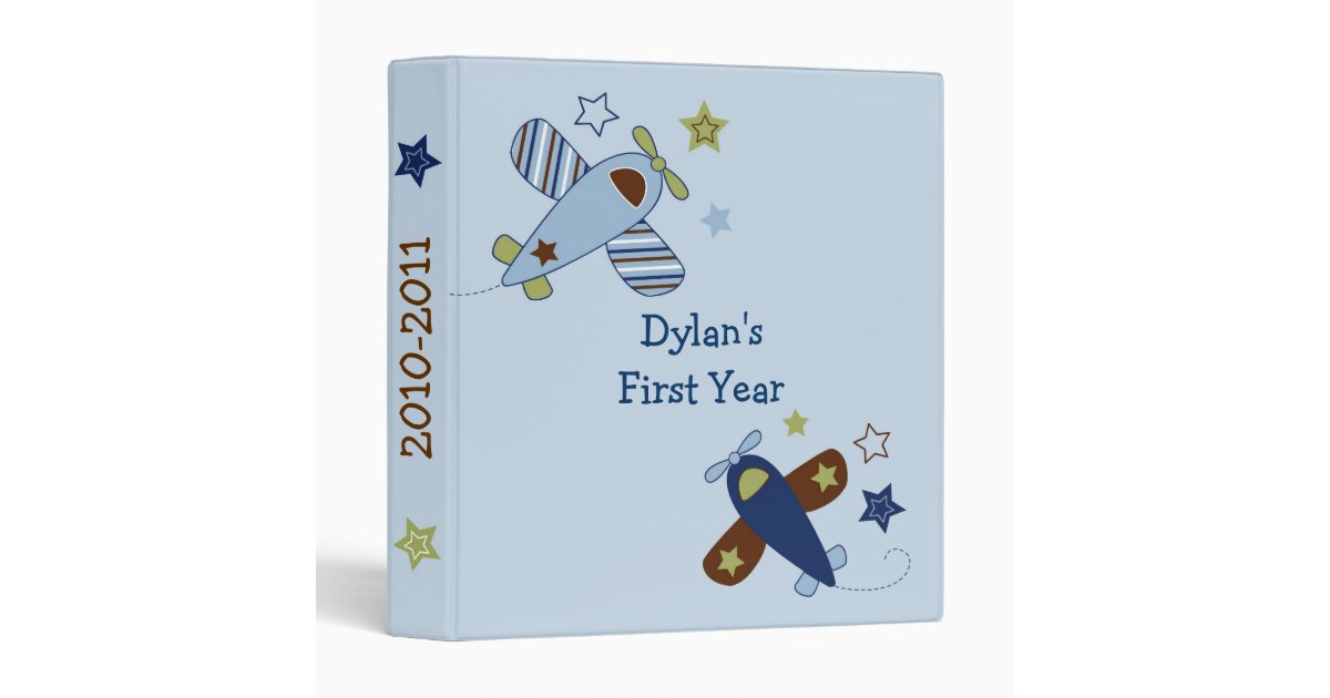 Zoom Along Airplane Baby Photo Album Scrapbook Binder | Zazzle