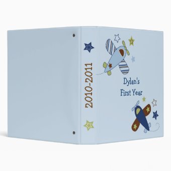 Zoom Along Airplane Baby Photo Album Scrapbook Binder | Zazzle