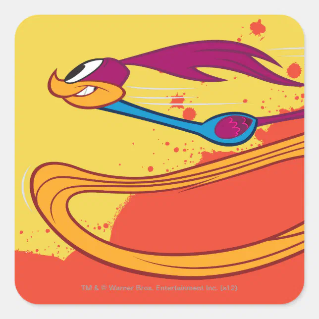 Zooming ROAD RUNNER™ Square Sticker | Zazzle