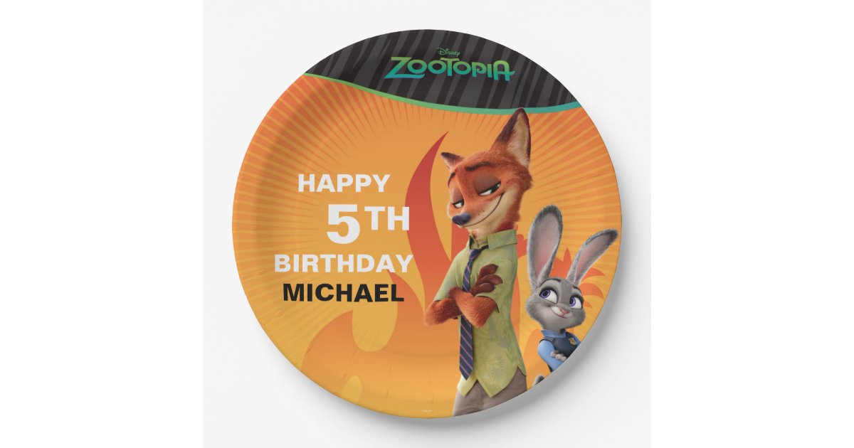 Zootopia Birthday Paper Plates | Zazzle