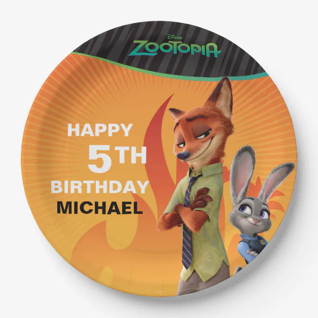 Zootopia Birthday Paper Plates | Zazzle