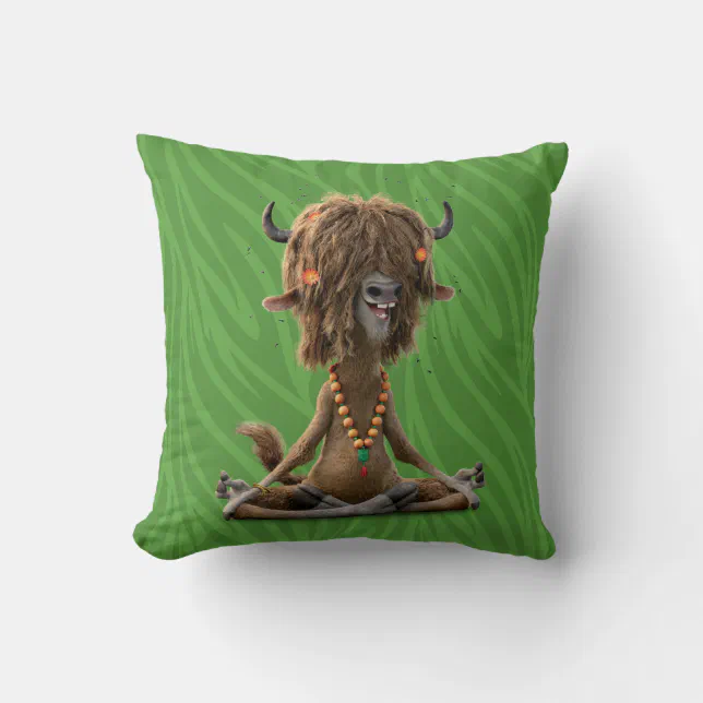 Zootopia | Meditate with Yax Throw Pillow | Zazzle