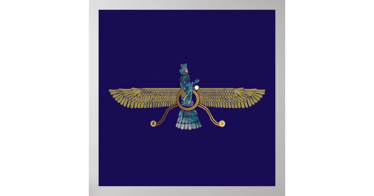 Zoroaster Ahura Mazda Zoroastrian Religion Symbol Poster | Zazzle