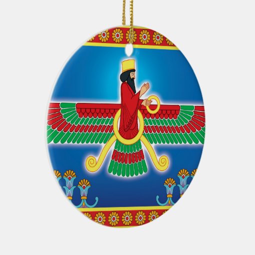 Zoroastrian Persian Faravahar Ceramic Ornament | Zazzle