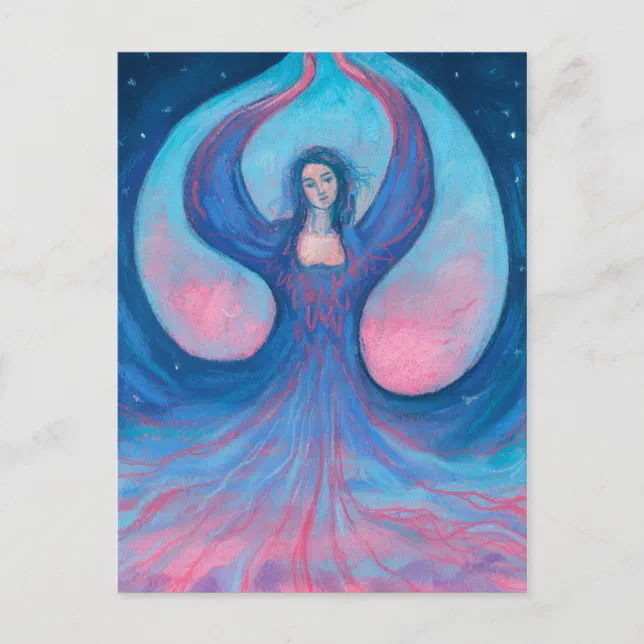 Zorya Dawn Goddess Slavic Folklore Surreal Fantasy Postcard | Zazzle