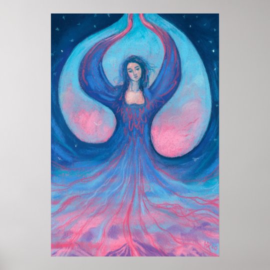 Zorya Dawn Goddess Slavic Folklore Surreal Fantasy Poster | Zazzle.com
