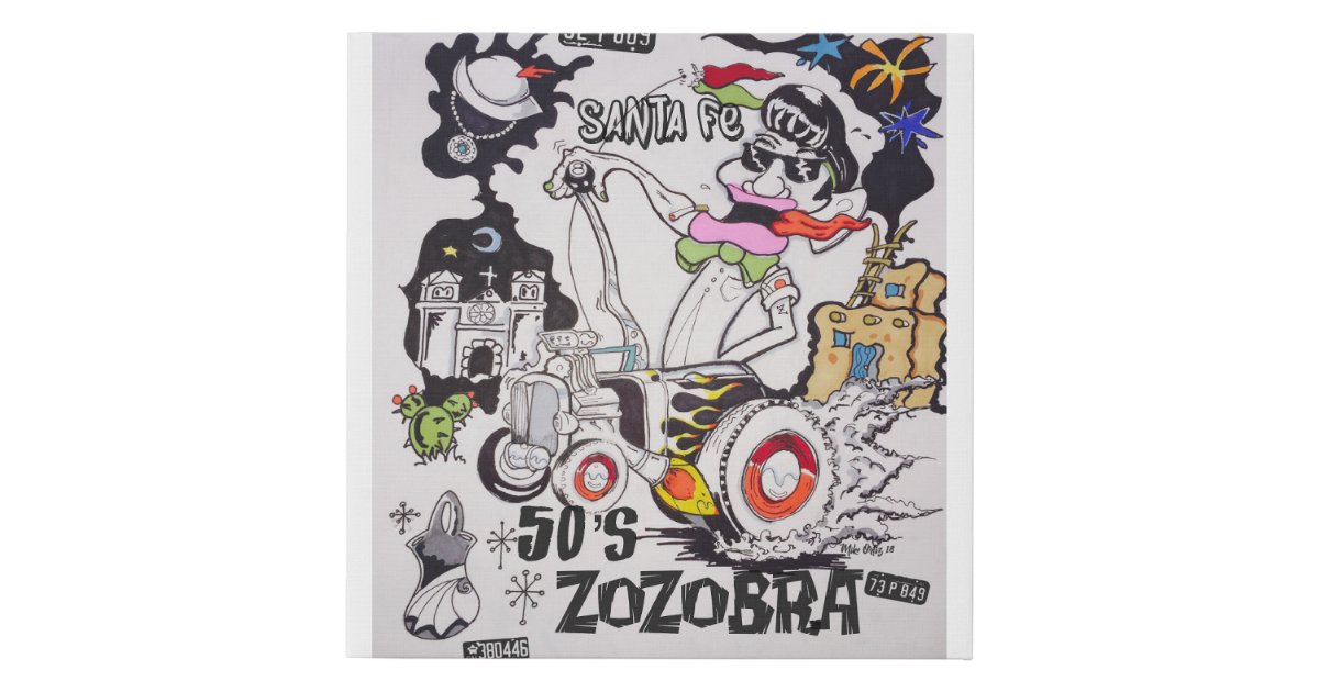 Zozobra hot rod faux canvas print | Zazzle