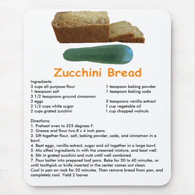 Zucchini Bread Mouse Pad | Zazzle