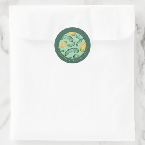 Zucchini | Your Personalized Zucchini Bread Classic Round Sticker | Zazzle