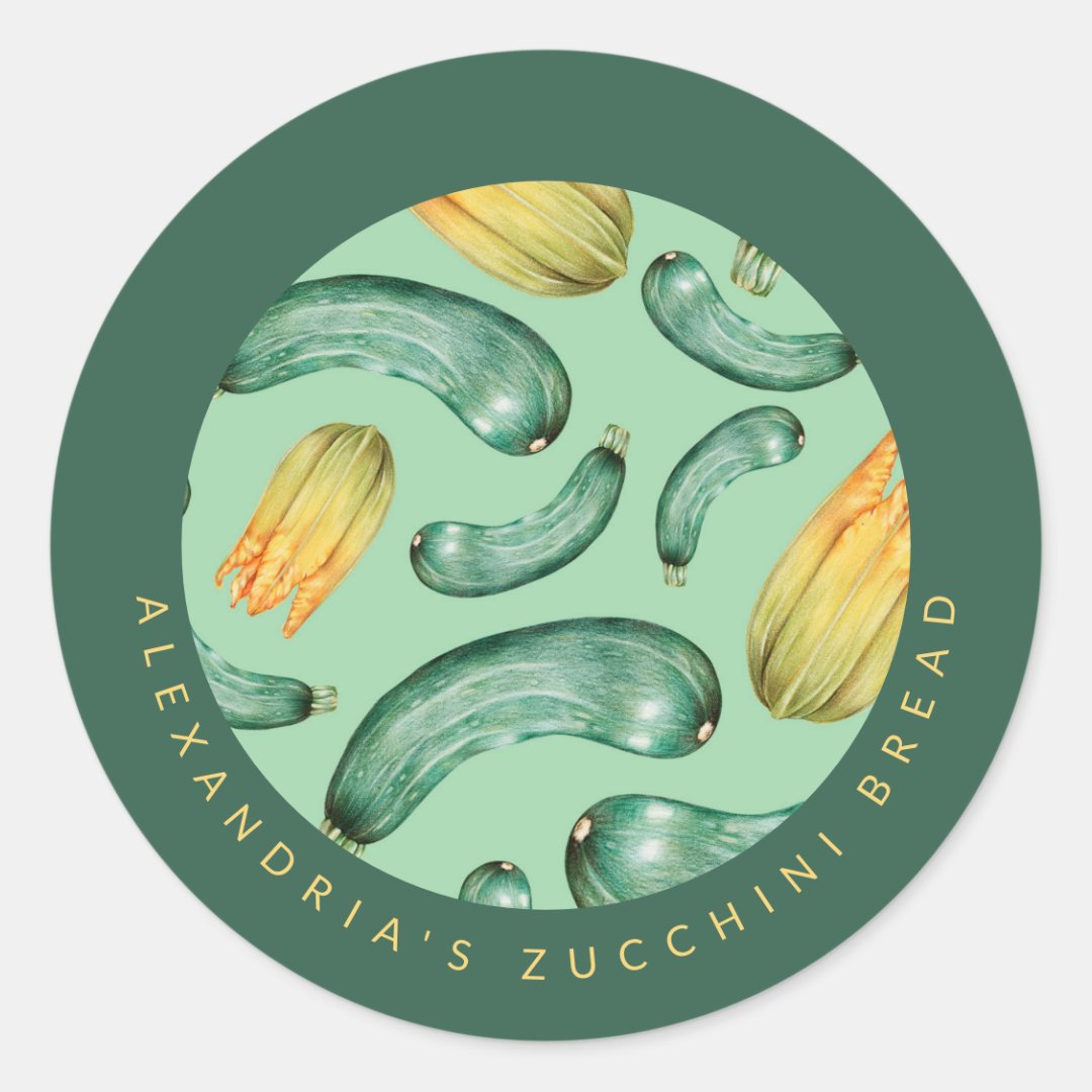 Zucchini | Your Personalized Zucchini Bread Classic Round Sticker | Zazzle