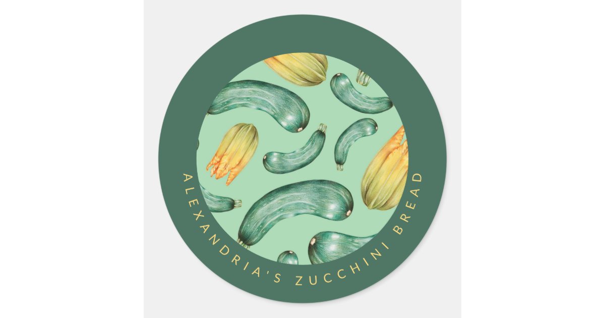 Zucchini | Your Personalized Zucchini Bread Classic Round Sticker | Zazzle