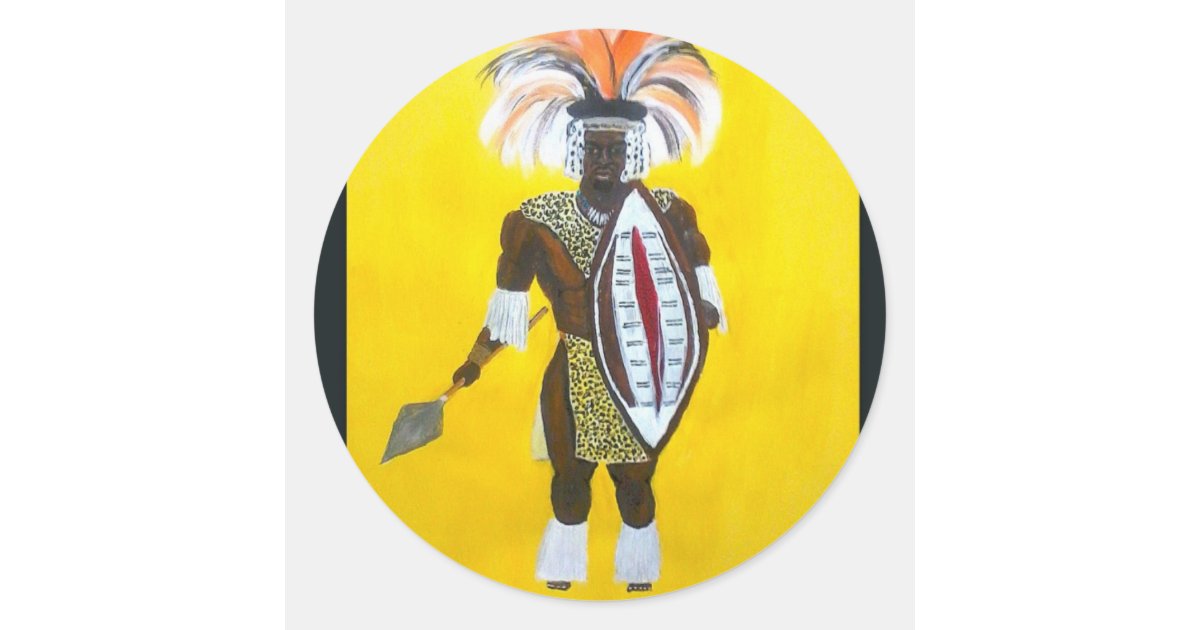 Zulu Warrior Classic Round Sticker | Zazzle