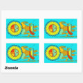 Zuni Man Sunface Rectangular Sticker | Zazzle