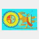 Zuni Man Sunface Rectangular Sticker | Zazzle