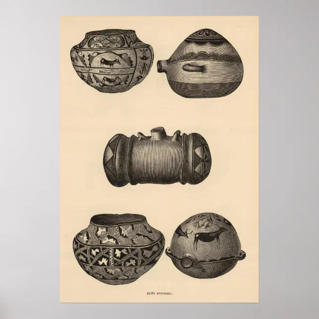 Zuni pottery poster | Zazzle