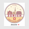 Zurich Switzerland City Skyline Emblem Sticker | Zazzle
