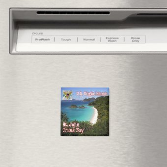 ZVI011 ST. JOHN, Trunk Bay, Viegin Islands, Fridge Magnet | Zazzle