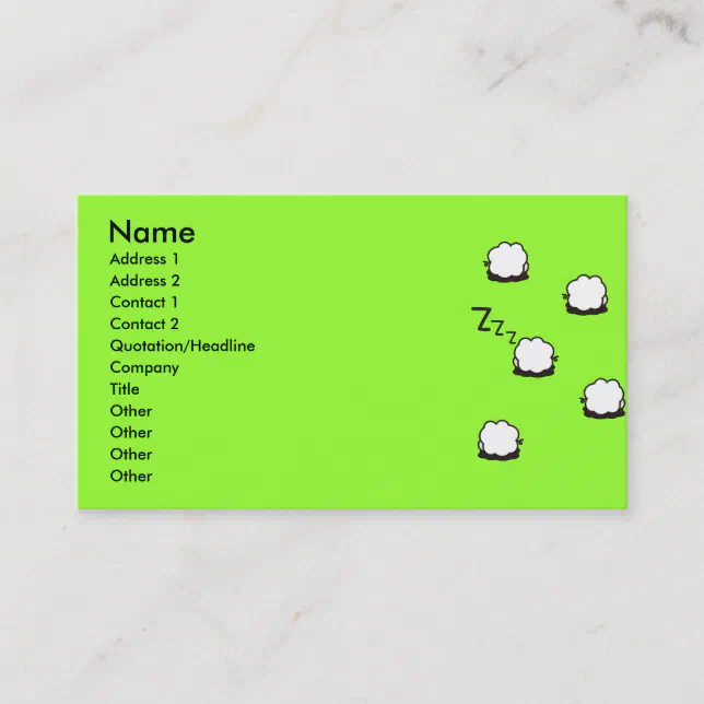 ZZZ BUSINESS CARD | Zazzle